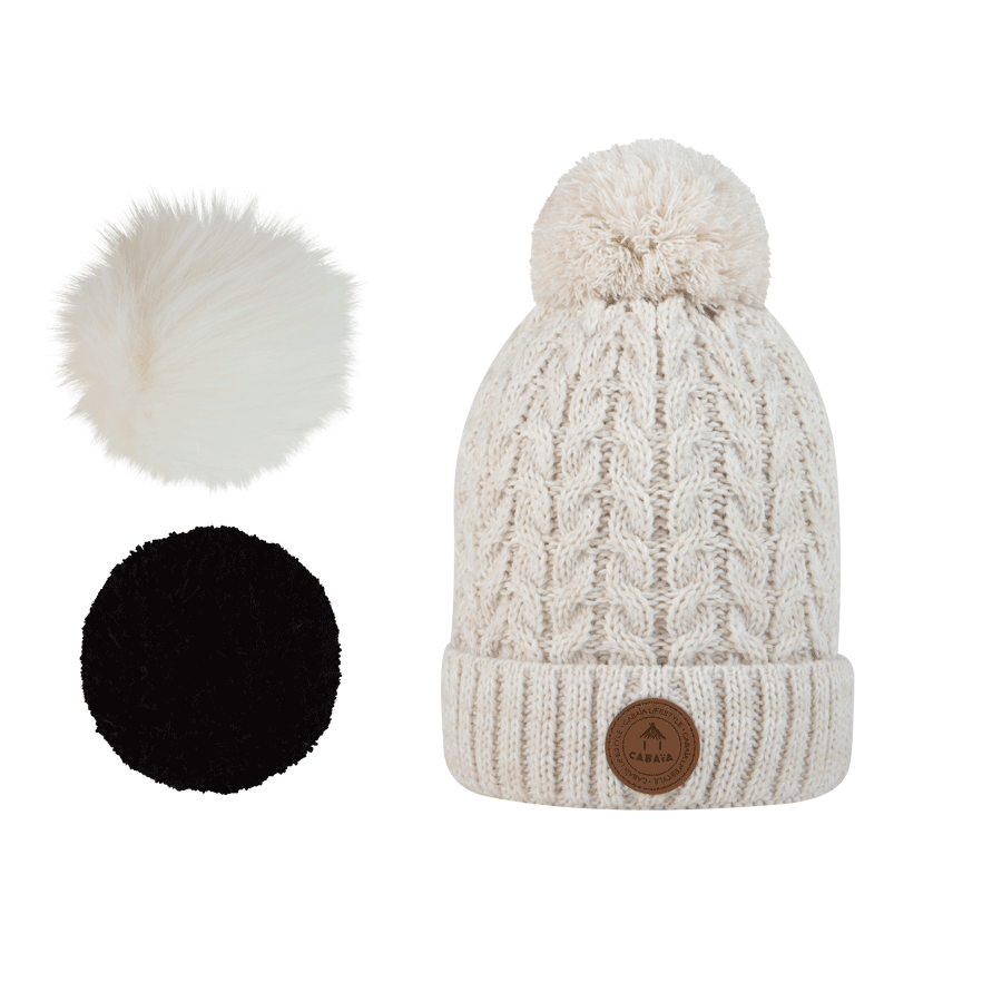 Beanie with interchangeable bobbles lined polar fleece Cabaia